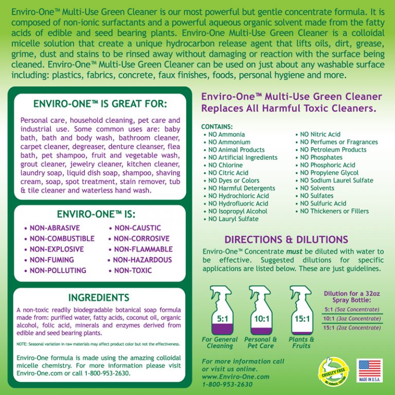 #1 Most Powerful Natural Cleaner - Enviro-One | Non-Toxic Cleaning ...